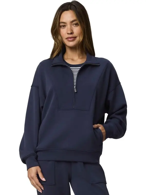 Splendid Scubasoft Quarter-zip Sweatshirt - Pale Oak