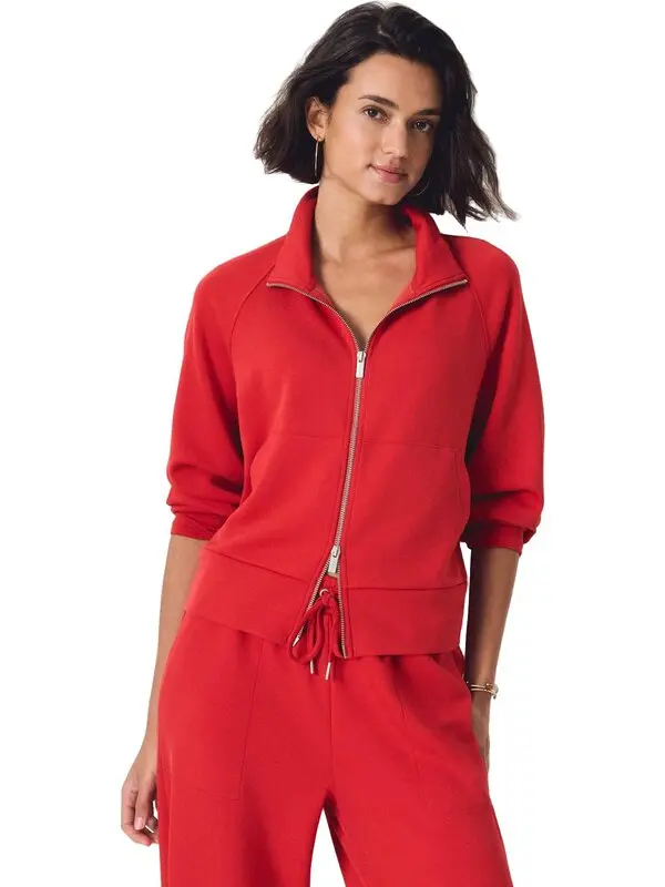 Splendid Scubasoft Quarter-zip Sweatshirt - Red Flash