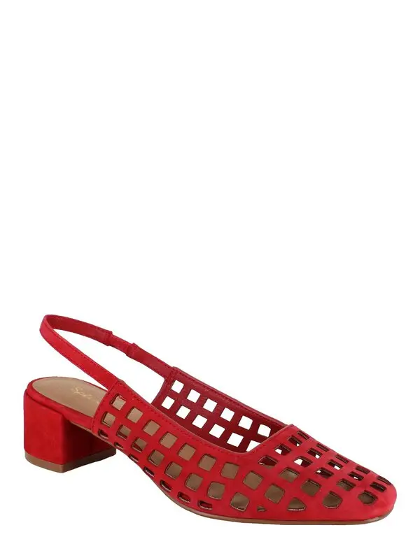 Splendid Roxanne Suede Mule With Cutout Detail - Red