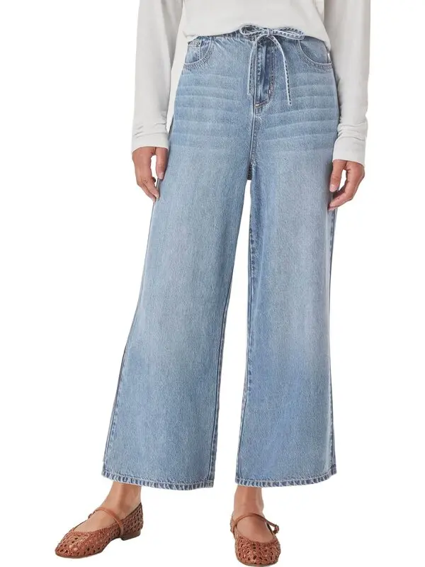 Splendid Lounge Denim Crop Pant - Bleached Indigo