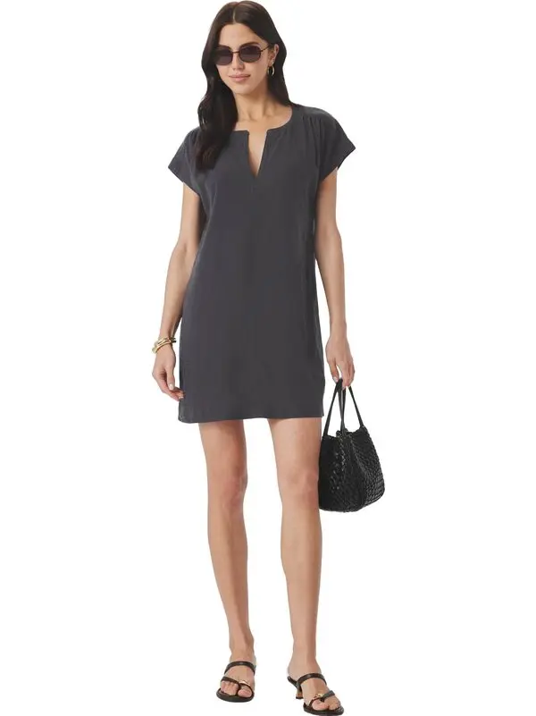 Splendid Ivy Mini Dress With V-neckline And Gathered Sleeves - Lavender