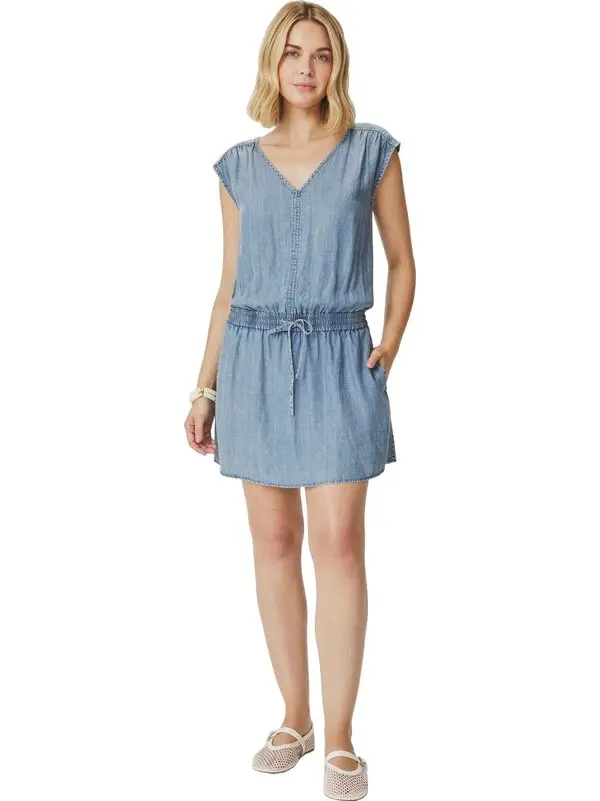 Splendid Ginger V-neck Mini Dress - Indigo