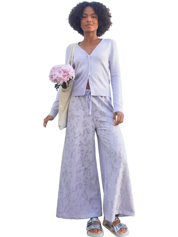 Splendid Air Burnout Pant Wide Leg, Drawstring Waist - Shell Windswept