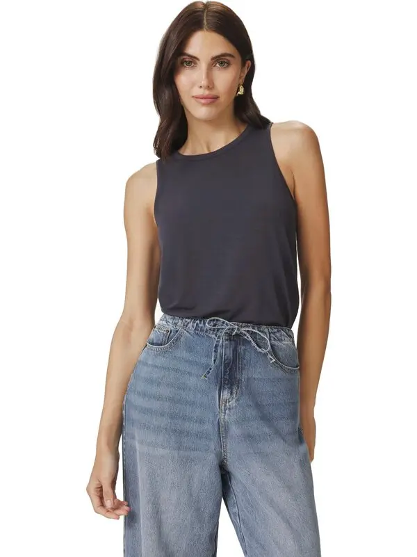 Splendid Bamboo Blend High Neck Tank - White