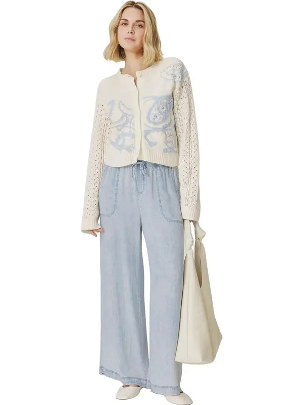 Splendid Gracie Jacquard Cardigan - Shell Paisley