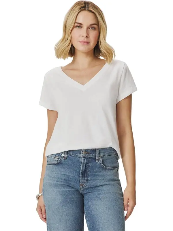 Splendid Lila V-neck Cap Sleeve Tee In Climate Beneficial™ Verified Cotton - Black