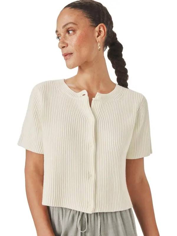 Splendid Delilah Short Sleeve Cardigan - Shell