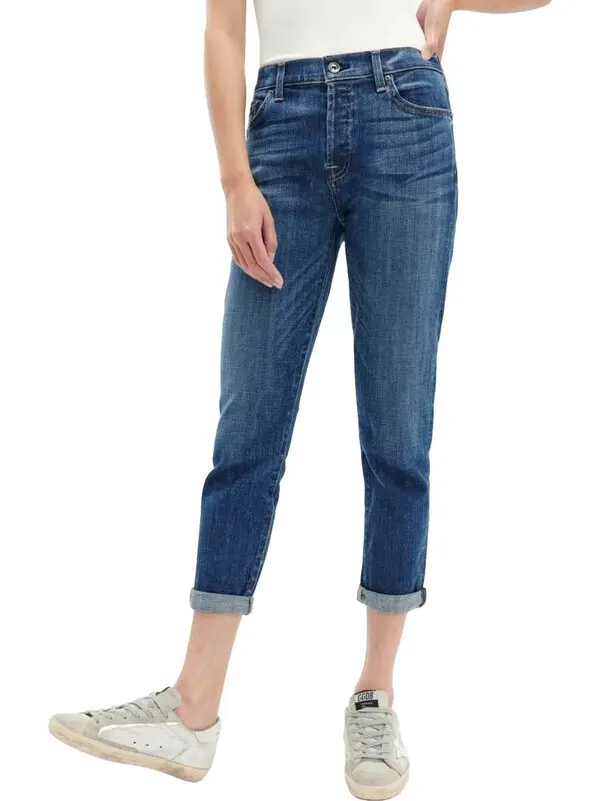 Splendid Midrise Relaxed Slim Crop Jeans - Twill Indigo