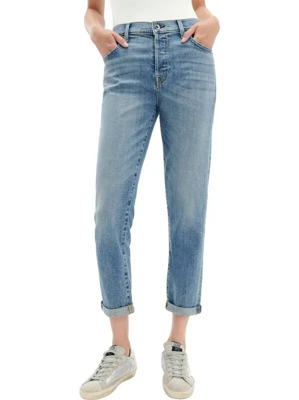 Splendid Midrise Relaxed Slim Crop Jeans - Twill Light Wash