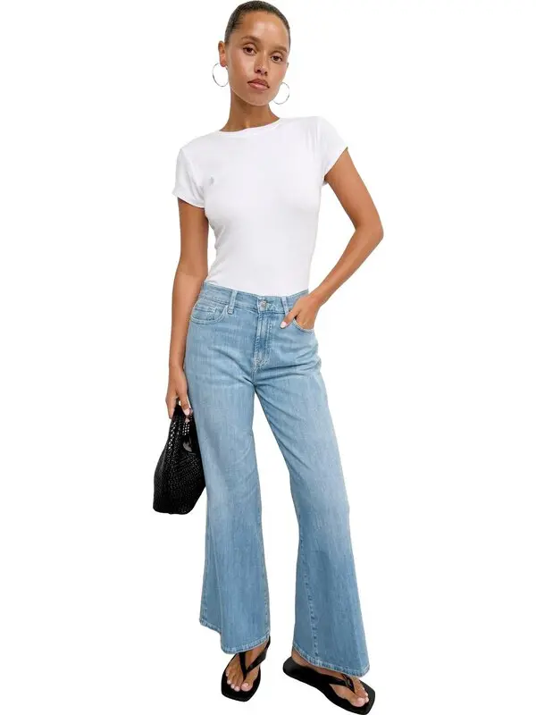 Splendid Slim Palazzo Ankle Jean In Light Wash - Glister
