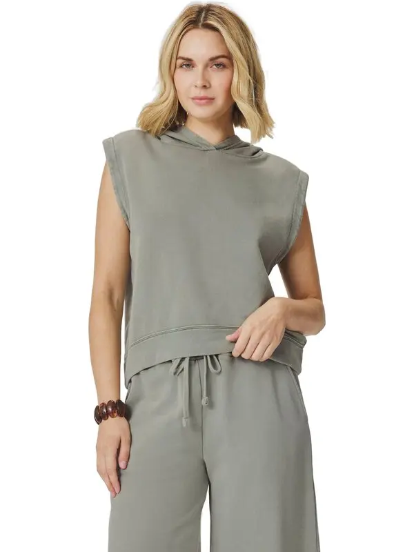 Splendid Sleeveless Hooded Sweatshirt - Shell