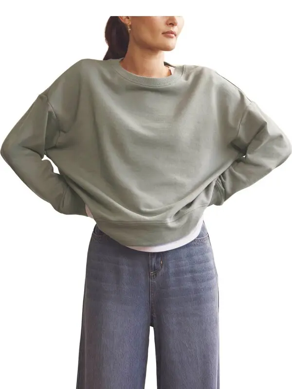Splendid Greta Terry Crewneck - Shell
