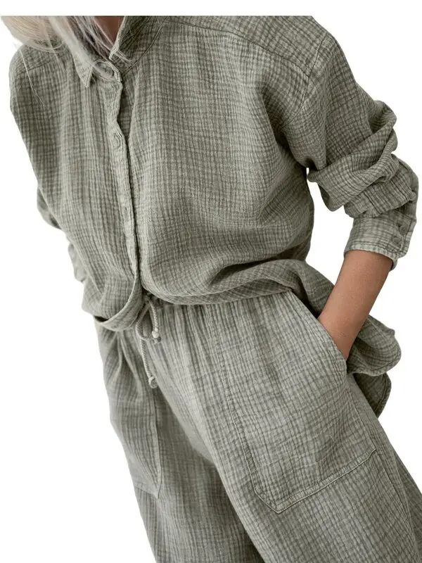 Splendid Ava Gauze Button-down Shirt - White