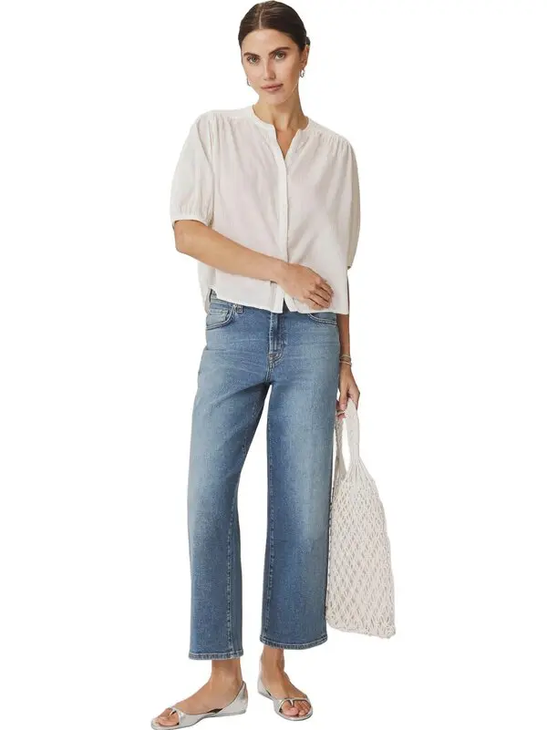 Splendid Madelyn Seersucker Button-down Shirt - Optic White