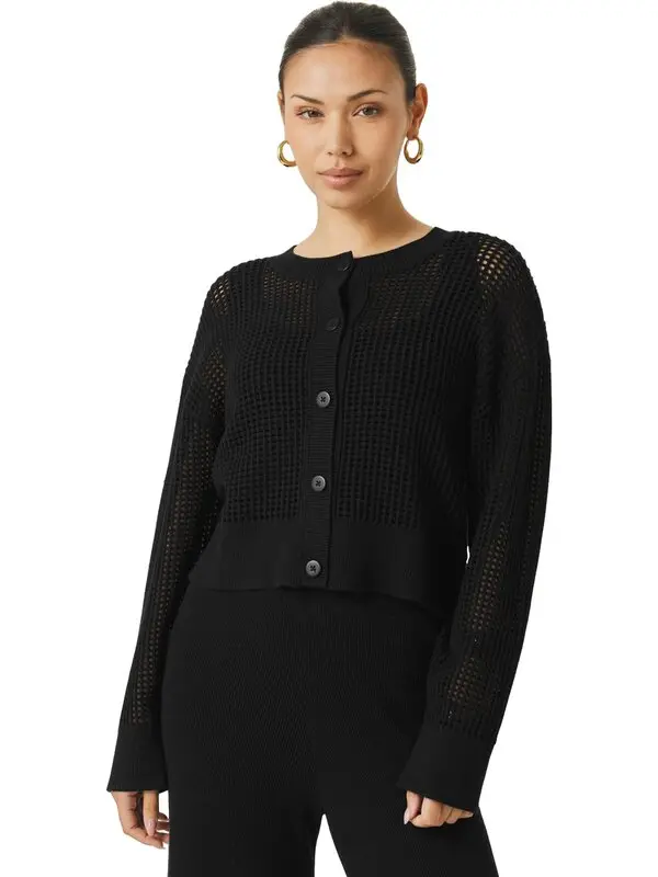 Splendid X @cellajaneblog Open Stitch Cardigan - Black