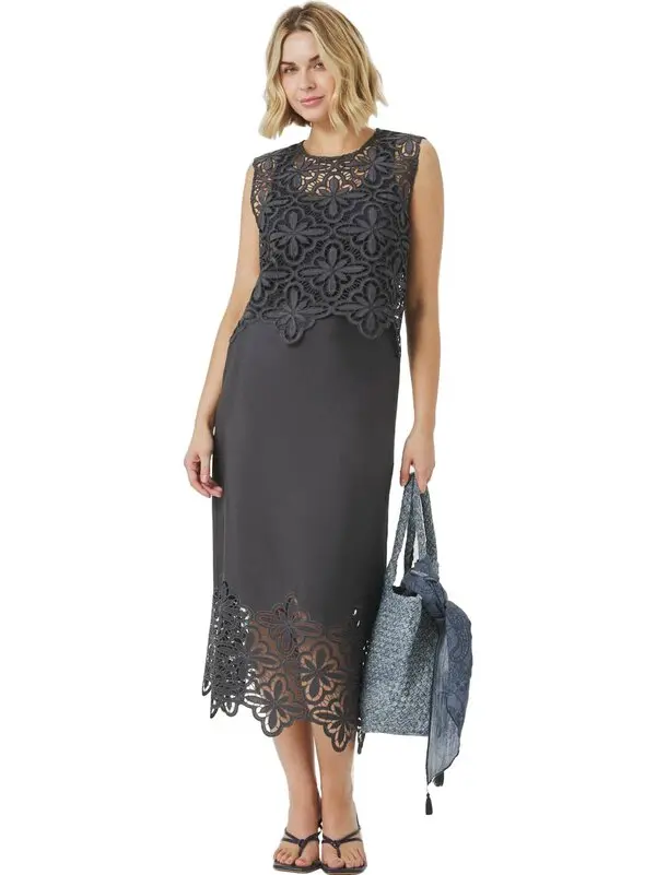 Splendid Pia Eyelet Lace Tank Top - Lead