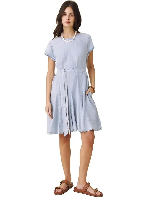 Splendid Lydia Indigo Denim Mini Dress - Bleached Indigo