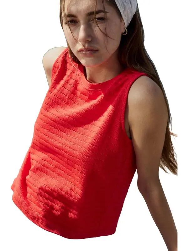 Splendid Shelly Smocked Tank Top In Textured Knit - Azure