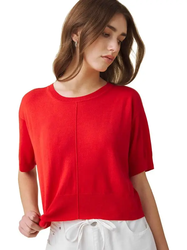 Splendid Erica Short Sleeve Sweater - Navy