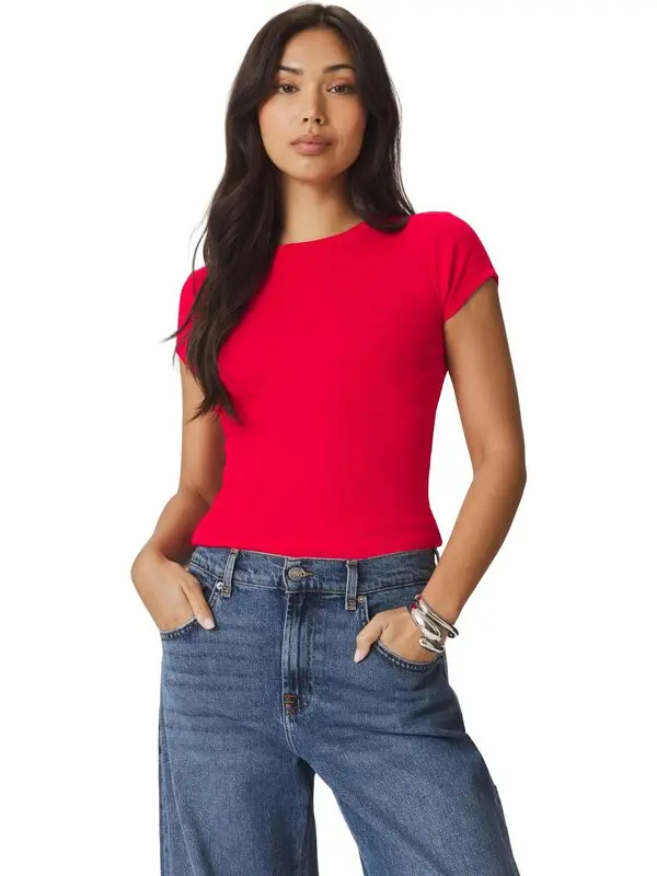 Splendid Josie Stretch Crewneck Tee - Sea Breeze Heather