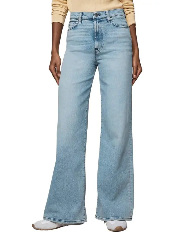 Splendid High Waist Wide Leg Cropped Flare Jeans - Must Med Wash