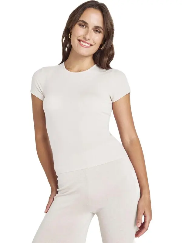 Splendid Modal Cashmere Blend Short Sleeve Tee - Petal