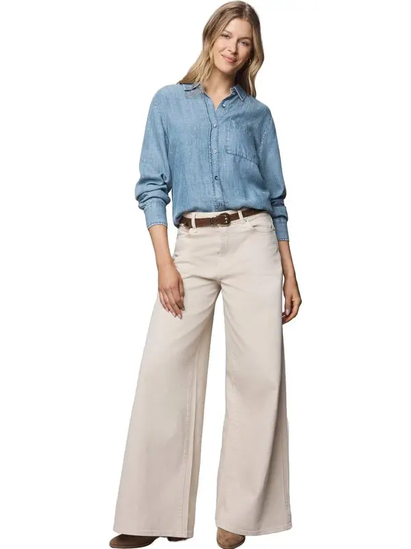 Splendid Reese Lyocell Shirt With Metallic Buttons - Indigo