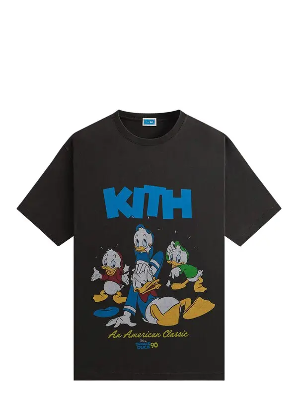 Kith X Disney Donald Duck Classic Vintage Graphic T-shirt - Black