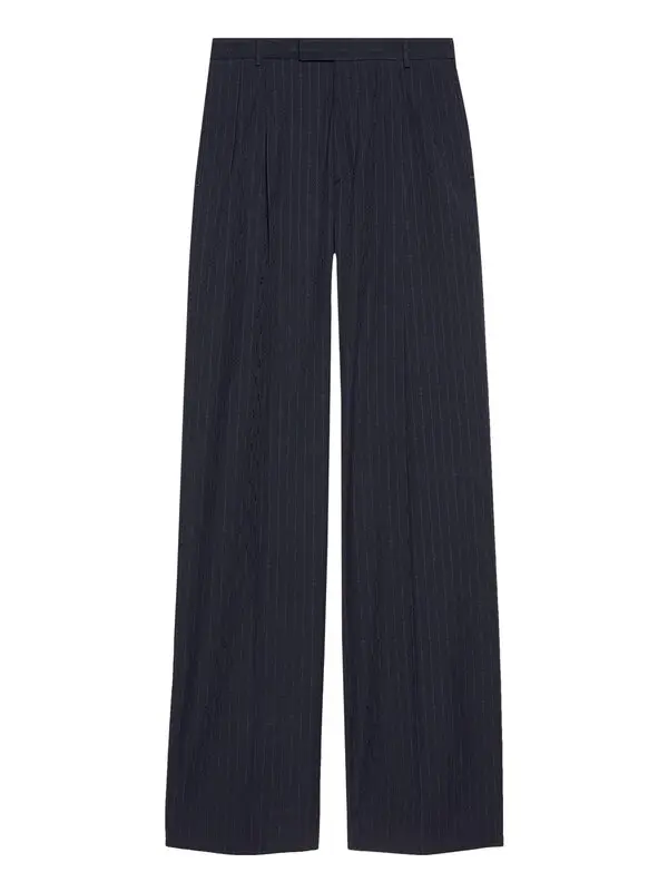 Gucci Wide Leg Striped Trousers - Blue