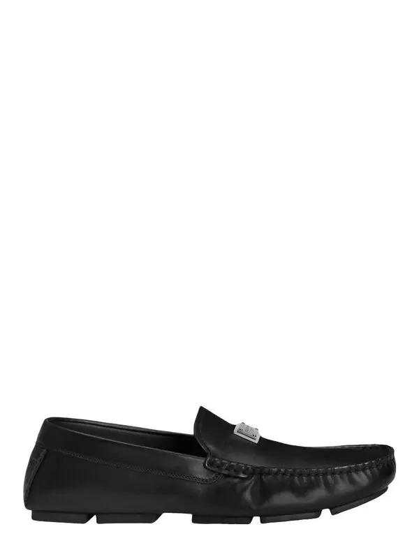 Saint Laurent Logo Loafers - Black