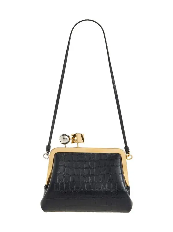 Jacquemus Le Berlingot Croc Embossed Leather Shoulder Bag - Dark Navy 390