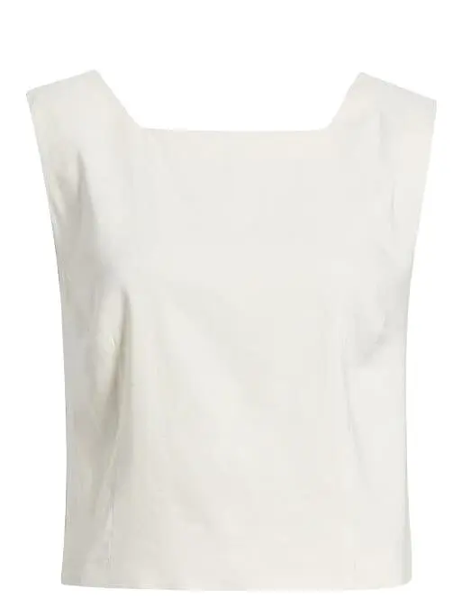Nordstrom Linen Blend Shell Top - Ivory Tofu
