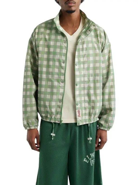 ELWOOD Off-grid Gingham Check Windbreaker Jacket - Green Gingham