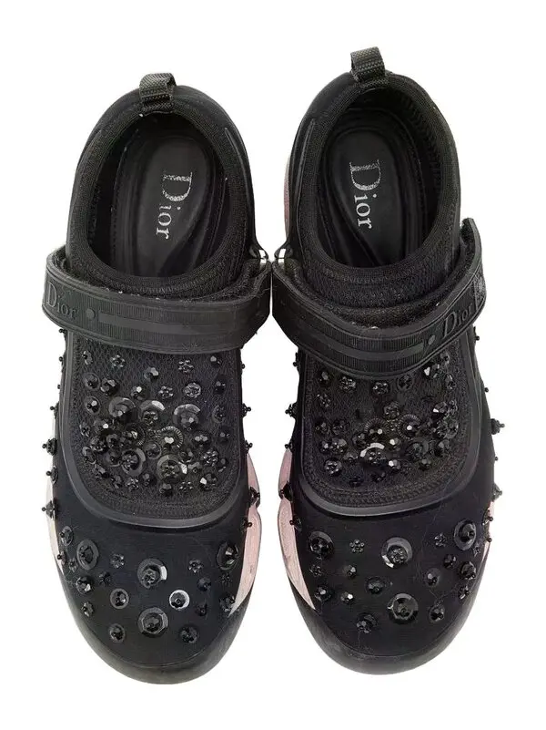 Dior Embellished Touch-strap Sneakers - Black