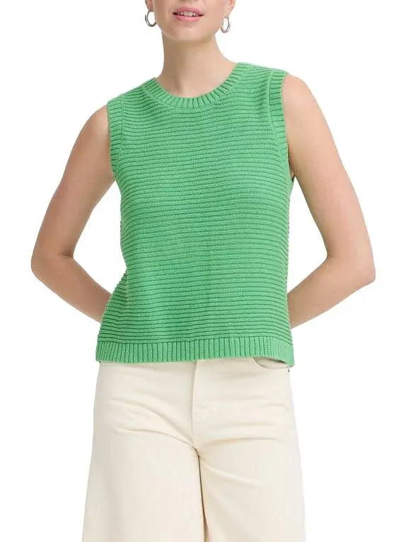 ICHI Tie Back Knit Vest - Greenbriar