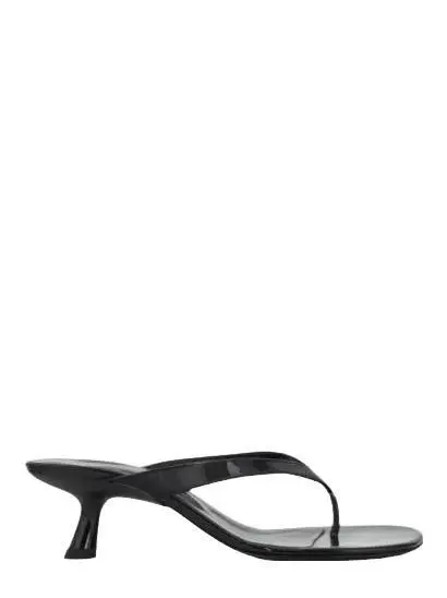 SIMONMILLER Beep Patent Thong Kitten Heel Sandals - Black
