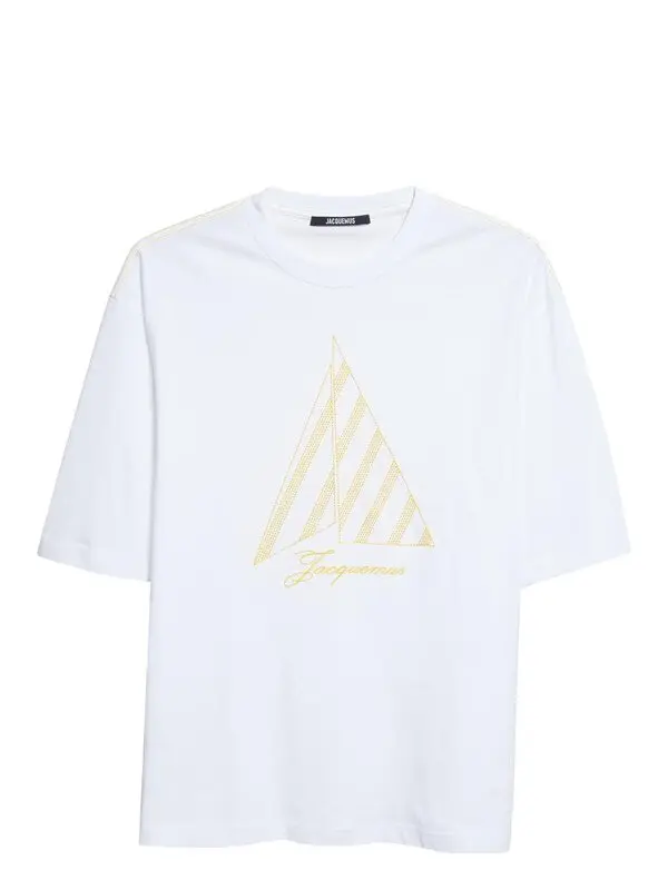 Jacquemus The Voilier Embroidered Cotton Jersey T-shirt - Embroidery Yellow Sails