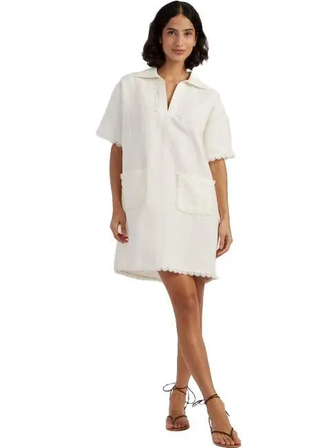 Chinti & Parker Linen-blend Scallop Tunic Dress - Cream