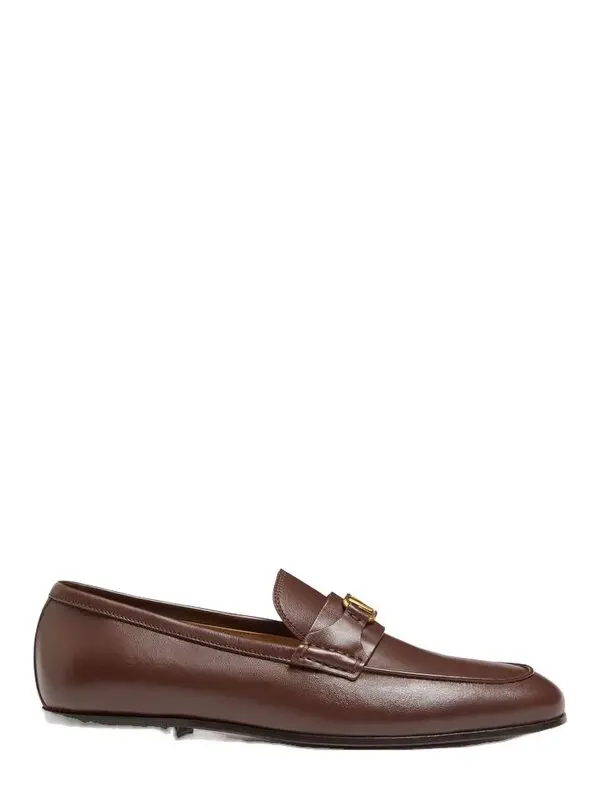 Valentino Garavani Vlogo Signature Nappa Leather Loafers - Brown