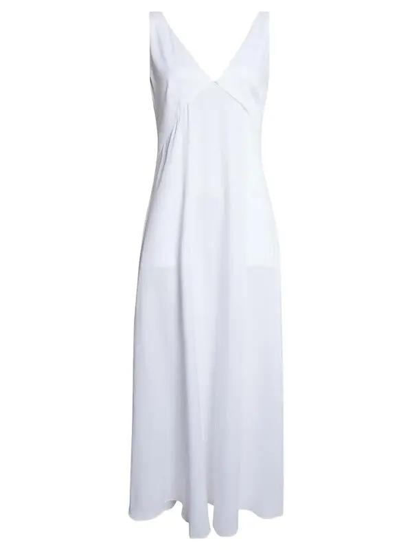 LESET Yoko V-neck Maxi Dress - White