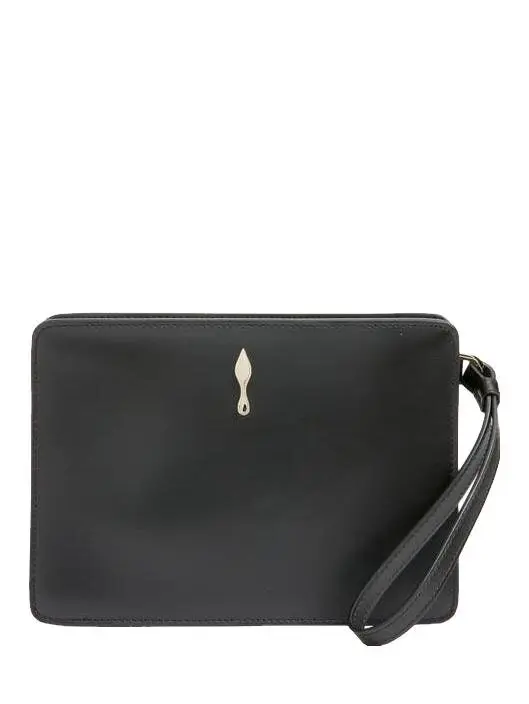 CHRISTIAN LOUBOUTIN Small Bettina Wristlet - Cm6s Black/gold