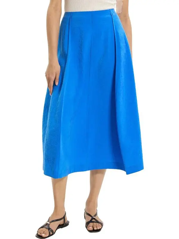Theory Parachute Silk Blend Skirt - Jewel Blue