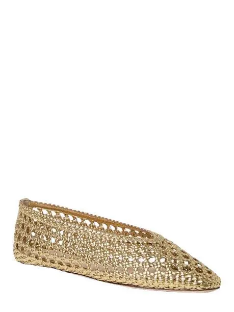 LOEFFLER RANDALL Emery Woven Ballet Flat - Gold
