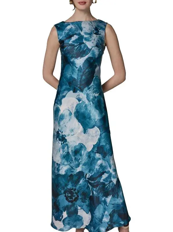 Donna Karan New York Abstract Floral Cowl Back Gown - Nightfll Multi