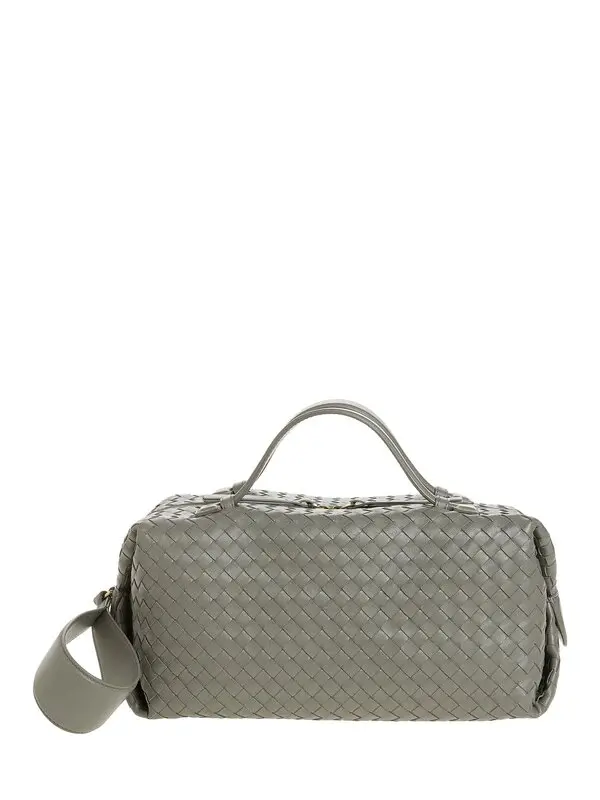 Bottega Veneta Intrecciato Leather East/west Top Handle Bag - 1647 Basalt-brass V