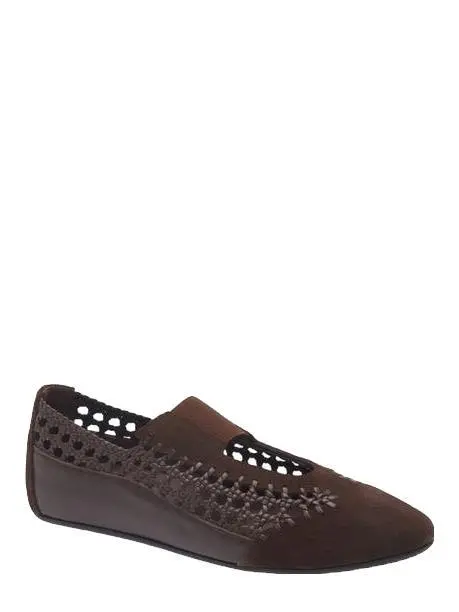 Hereu Sporty Woven Mary Jane Flat - Dark Brown