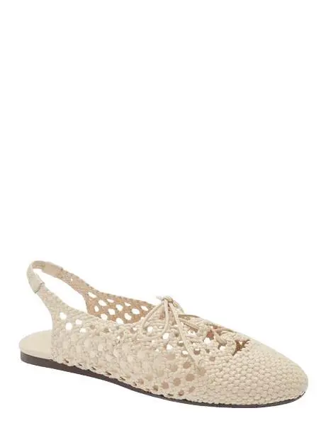 Hereu Lace-up Woven Slingback Sandals - Ivory