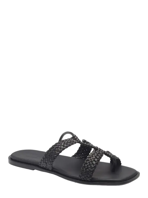 Hereu Woven Strappy Leather Sandals - Black