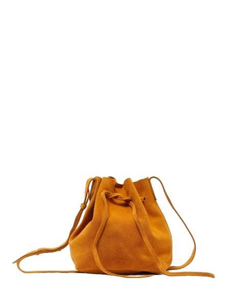SABANDIJA Courtesy Suede Bucket Bag - Yellow