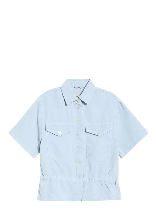 ALLSAINTS Tove Snap-up Shirt - Light Blue